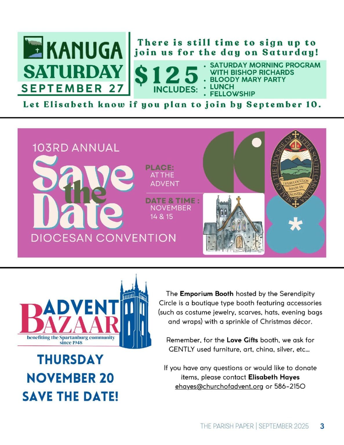 The Parish Paper - September 2025 Issue - Episcopal Advent Church
